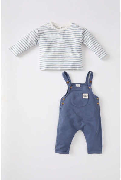 DeFacto Erkek Bebek Regular Fit Çizgili Uzun Kollu Tişört Tulum Takım Y6043A222AU DeFacto Erkek Bebek Regular Fit Çizgili Uzun Kollu Tişört Tulum Takım Y6043A222AU