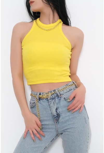 La Vacilando Zincir Detaylı Atlet Sarı - 9685.1092. La Vacilando Zincir Detaylı Atlet Sarı - 9685.1092.