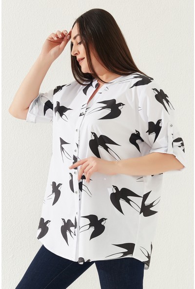 Lady Majestic Kadın Büyük Beden Gömlek