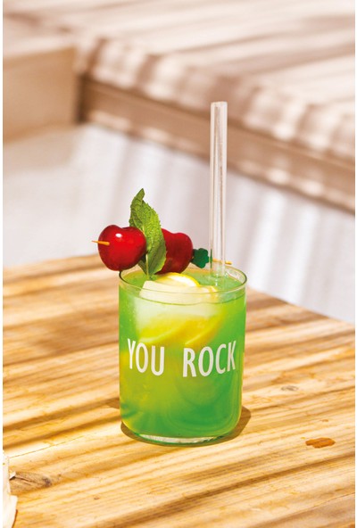 Rakle Motto You Rock Sloganlı Bardak Yeşil 350 cc Rakle Motto You Rock Sloganlı Bardak Yeşil 350 cc