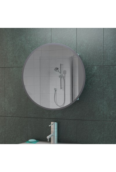 Flora Fulya Banyo Dolabı Aynalı 45*60 cm (Antrasit)