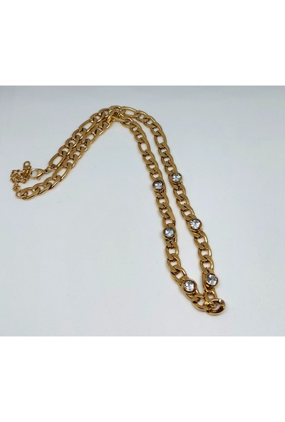 Trendscarf Dore Taşlı Çelik Kolye