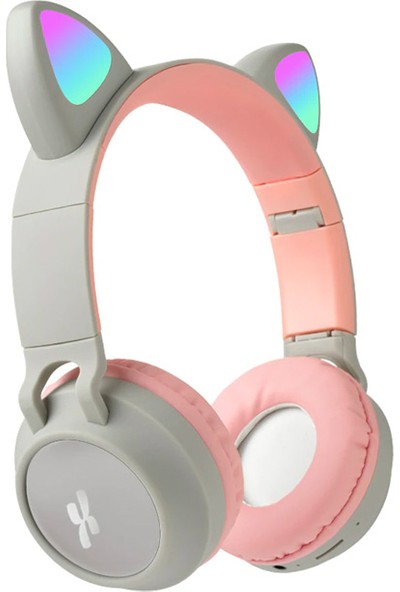 ally mobile Xmowi C1 LED Işıklı Kedi Kulak Kablosuz Kulaküstü Bluetooth Kulaklık