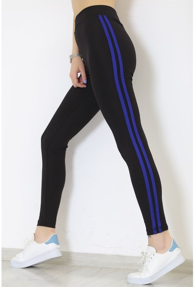 Modaymış Çift Şeritli Dalgıç Tayt Siyahsaks - 9153.1098. Modaymış Çift Şeritli Dalgıç Tayt Siyahsaks - 9153.1098.