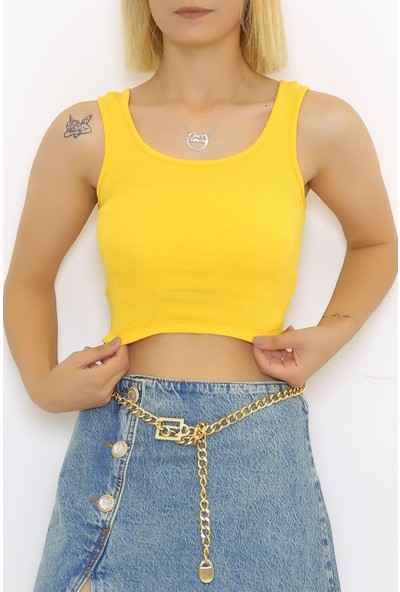 Modaymış U Yaka Atlet Sarı - 9798.1567.