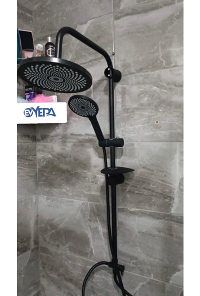 Evyepa Siyah Yuvarlak Robot Duş Seti Evyepa Siyah Yuvarlak Robot Duş Seti
