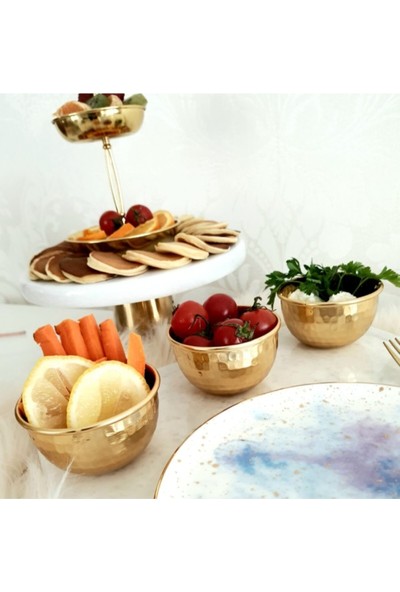 Hazella Home Hazela Home Gold Kase,çerezlik,3'lü Hazella Home Hazela Home Gold Kase,çerezlik,3'lü