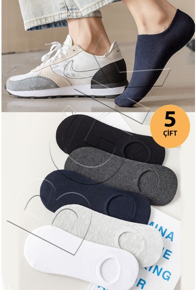 Bgk Unisex 5 Çift Görünmez Sneaker Renkli Çorap
