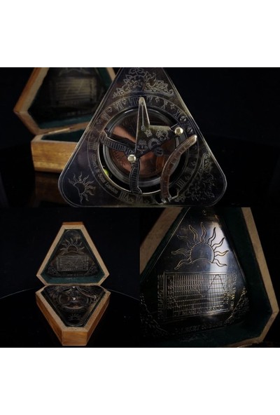 Nova Roma Gilbert & Sons London Retro Pirinç Güneş Saati ve Pusula Nova Roma Gilbert & Sons London Retro Pirinç Güneş Saati ve Pusula