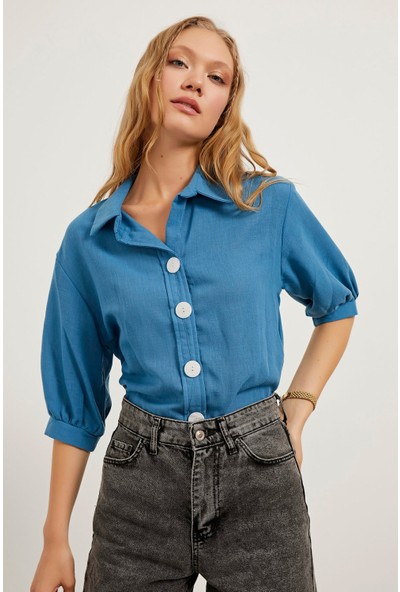 Dirsek Kol Keten Gömlek Dirsek Kol Keten Gömlek