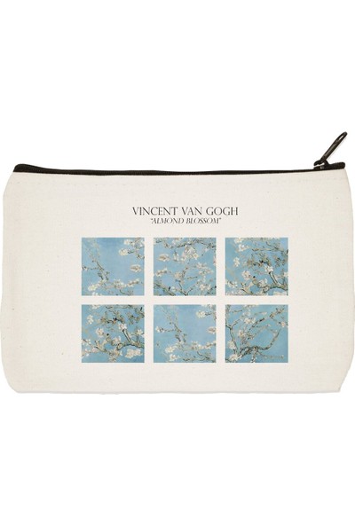 Day Store Clutch Van Gogh Almond Blossom Baskılı Bez Makyaj Çantası