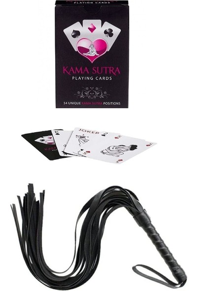 TSM Collection 2'li Set Fantazi Pozisyon Göreselli Kamasutra Oyun Kartı Siyah Fantezi Kırbaç
