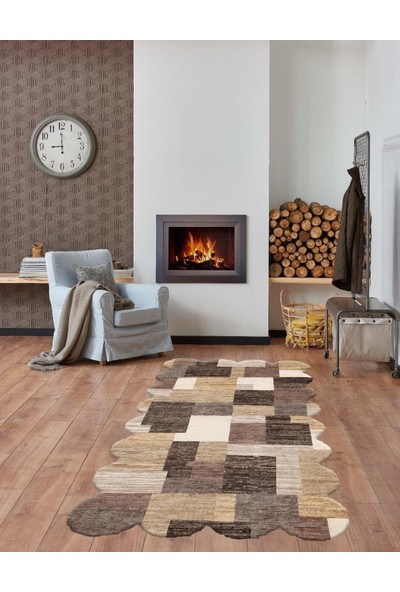 Balat Halı Raschel Carpet Lazer Kesim Dekoratif Kahve-Bej Kaymaz Taban Halı Yolluk RC017 Balat Halı Raschel Carpet Lazer Kesim Dekoratif Kahve-Bej Kaymaz Taban Halı Yolluk RC017