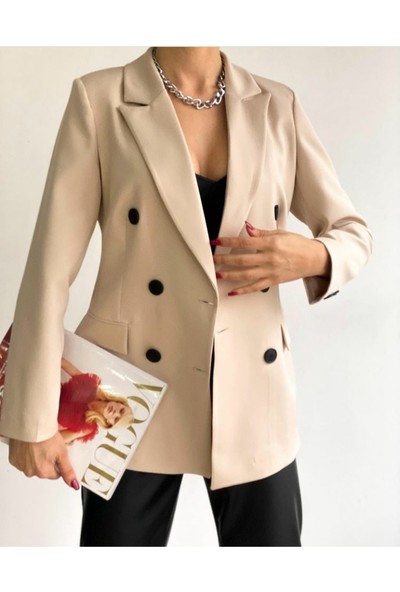 TRH Giyim Bej Blazer Ceket TRH Giyim Bej Blazer Ceket