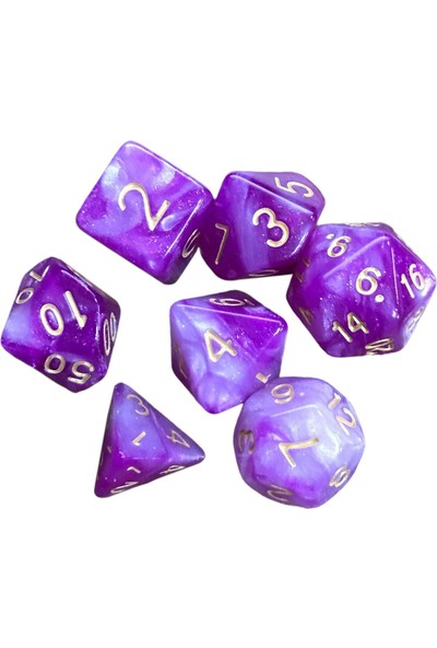 7 Adet Astrolojik Kehanet Zar Zar Oyunu Aile Toplama Bar 5cpurple ve Beyaz