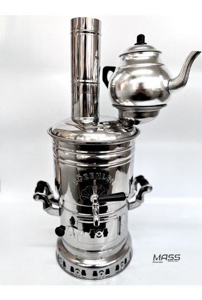 Sözenler Demlikli Krom Ayrılabilir Odunlu Semaver 4,5 Lt (Taşıma Çantalı ve Kutulu) Sözenler Demlikli Krom Ayrılabilir Odunlu Semaver 4,5 Lt (Taşıma Çantalı ve Kutulu)