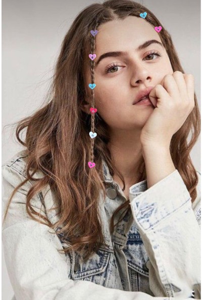 Bahels Kadın 24’lü Renkli Kalp Saç Süsü Toka