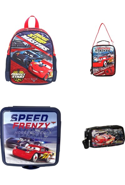 Mikro Cars Lisanslı Anaokulu Çantası 5068 4’lü Çanta Set