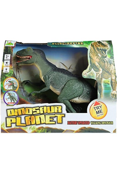 Oyuncakmatik Sesli ve Işıklı Dinozor Raptor - Yeşil Oyuncakmatik Sesli ve Işıklı Dinozor Raptor - Yeşil