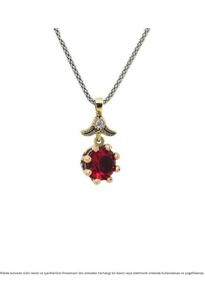 Asur Gümüş Gümüş Lal Taşlı Bayan Kolye Asur Gümüş Gümüş Lal Taşlı Bayan Kolye