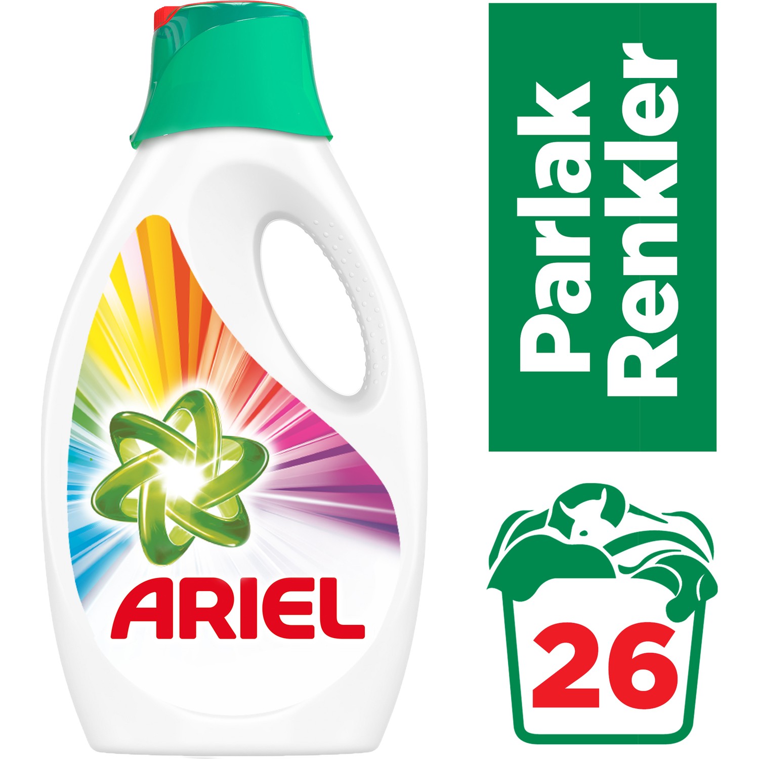 Ariel 26 Yıkama Sıvı Çamaşır Deterjanı Parlak Renkler Fiyatı