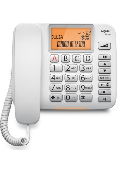 Gigaset DL580 Beyaz Masaüstü Kablolu Telefon Gigaset DL580 Beyaz Masaüstü Kablolu Telefon