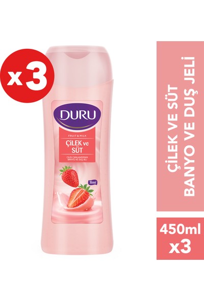 Duru Fruit & Milk Çilek ve Süt Duş Jeli 450 ml 3'lü Avantaj Paketi Duru Fruit & Milk Çilek ve Süt Duş Jeli 450 ml 3'lü Avantaj Paketi