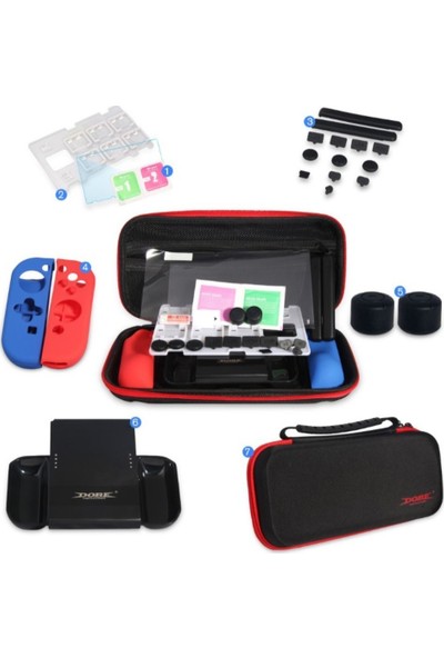 Dobe Nintendo Switch Çanta Aksesuar Seti 7 Parça Dobe Nintendo Switch Çanta Aksesuar Seti 7 Parça