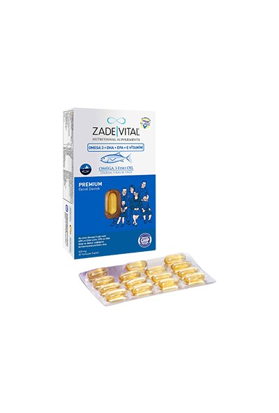 Zade Vital Premium Omega 3 Balık Yağı Genel Destek 45 Kapsül Zade Vital Premium Omega 3 Balık Yağı Genel Destek 45 Kapsül