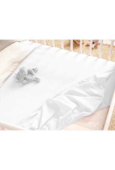 Babyjem Lastikli Bebek Çarşafı Beyaz Babyjem Lastikli Bebek Çarşafı Beyaz