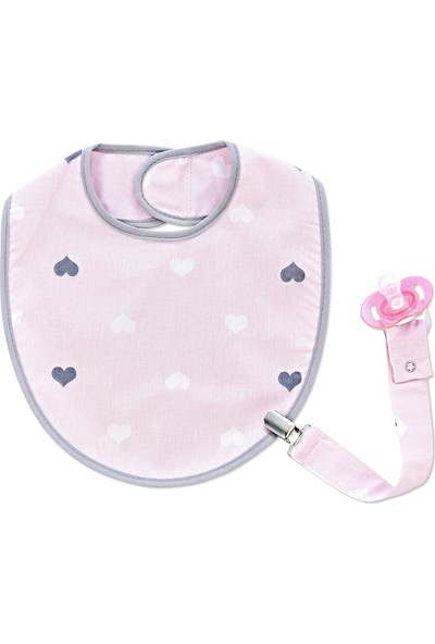 Babyjem Emzik Askılı Mama Önlüğü Pembe