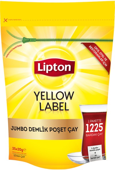 Lipton Yellow Label Jumbo Demlik Poşet Çay 35X20gr Lipton Yellow Label Jumbo Demlik Poşet Çay 35X20gr