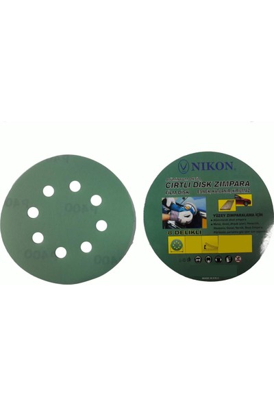 Nikon 52041 Kırılmaz Yeşil Cırt Zımpara 125X240 Kum 8 Delikli