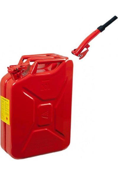 KNC 20 Litre Metal Benzin Bidonu Hortum Dahil Kırmızı KNC 20 Litre Metal Benzin Bidonu Hortum Dahil Kırmızı