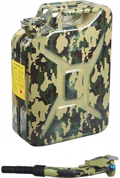 KNC 20 Litre Metal Benzin Bidonu Hortum Dahil Kamuflaj KNC 20 Litre Metal Benzin Bidonu Hortum Dahil Kamuflaj
