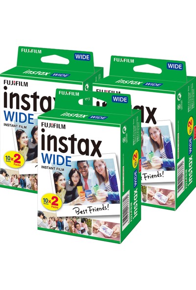 Fujifilm Instax Wide 20'Li Film 3'Lü Set 60 Poz Fujifilm Instax Wide 20'Li Film 3'Lü Set 60 Poz