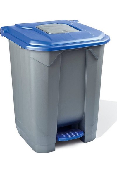 Planet Konteyner Bahçe Çöp Kovası 50 Lt.Tekerlekli Mavi Kapak