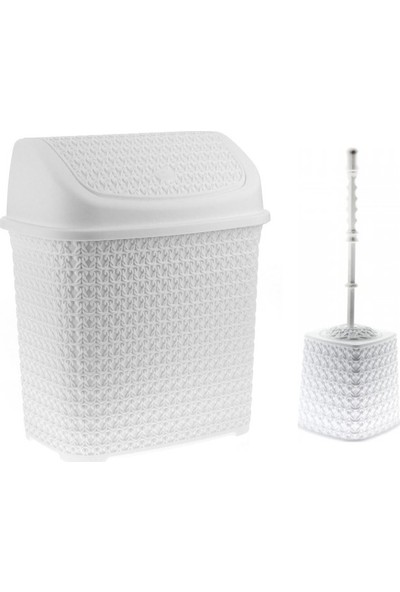 Redro Home 2'Li Set 10 Lt Çöp Kovası Ve Klozet Fırçası Bir Arada Beyaz Renk Redro Home 2'Li Set 10 Lt Çöp Kovası Ve Klozet Fırçası Bir Arada Beyaz Renk