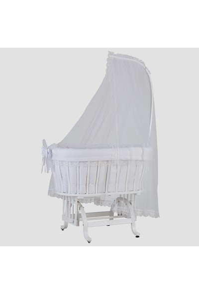G&G Sepet Beşik İçin Beyaz Cibinlik Tülü Fransız Güpürlü Metal Cibinlik Askısı G&G Sepet Beşik İçin Beyaz Cibinlik Tülü Fransız Güpürlü Metal Cibinlik Askısı