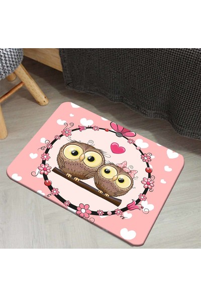 Else Halı Pembe Baykuşlu Çocuk Bebek Ev İçi Kapı Önü Paspası Else Halı Pembe Baykuşlu Çocuk Bebek Ev İçi Kapı Önü Paspası