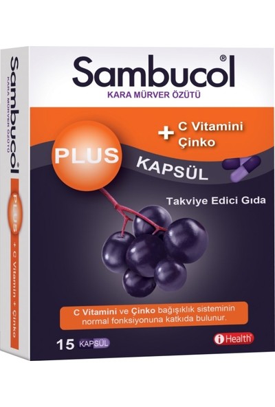 Sambucol Plus Kara Mürver 15 Kapsül Sambucol Plus Kara Mürver 15 Kapsül