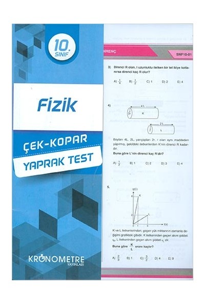 Kronometre 10. Sınıf Fizik Yaprak Test