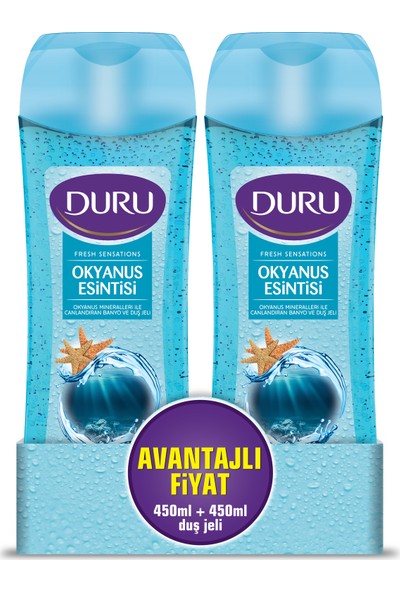 Duru Fresh Sensations Duş Jeli Okyanus Tazeliği 2x450ml Avantaj Seti