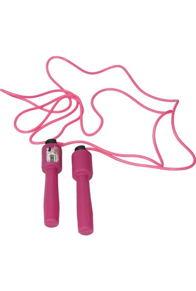 Delta Sayaçlı Uzunluk Ayarlı Göstergeli Fuşya Atlama İpi