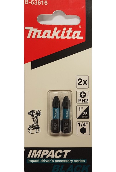 Makita Ph 2'li 25 mm Bits Uç Impact Black