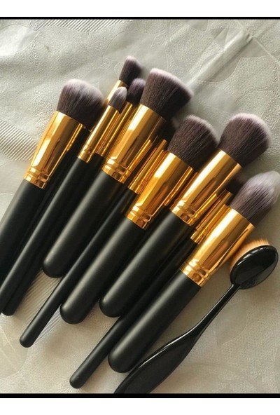 Simple Pro 10 Parça Siyah-Gold Makyaj Fırça Seti