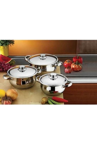 Gülsan Milenyum 6 Parça Çelik Tencere Takımı