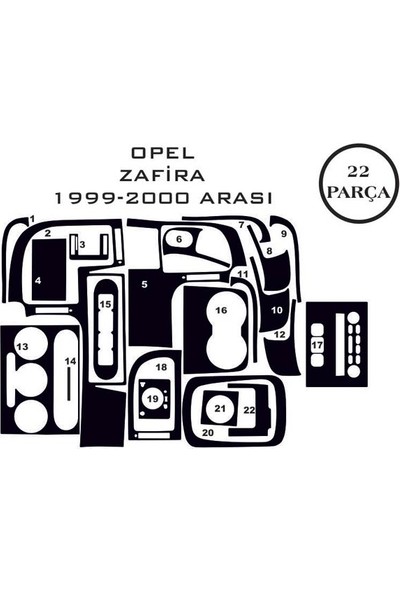 Carat Konsol Maun Kaplama Opel Zafira 99-05 22 Parça Carat Konsol Maun Kaplama Opel Zafira 99-05 22 Parça