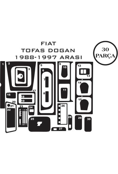Carat Konsol Maun Kaplama Tofaş Doğan 88-97 30 Parça Carat Konsol Maun Kaplama Tofaş Doğan 88-97 30 Parça