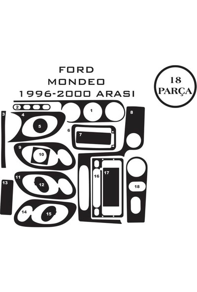 Carat Konsol Maun Kaplama Ford Mondeo 96-00 18 Parça Carat Konsol Maun Kaplama Ford Mondeo 96-00 18 Parça